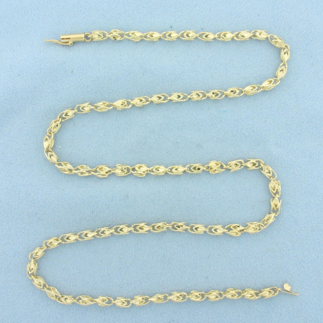 20 Inch Turkish Link Chain Necklace in 14k Yellow Gold - Etsy