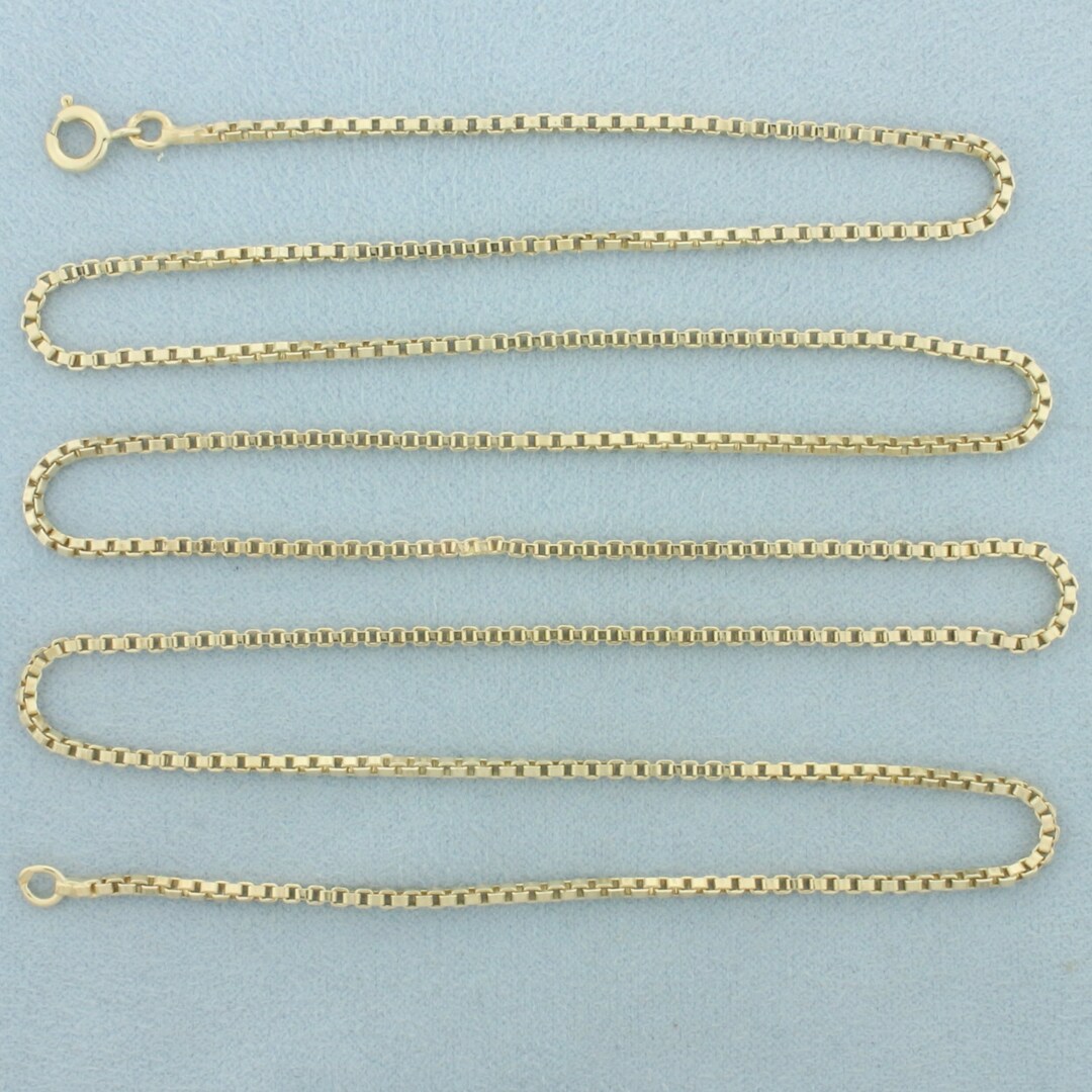 30 Inch Box Link Chain Necklace in 14k Yellow Gold - Etsy