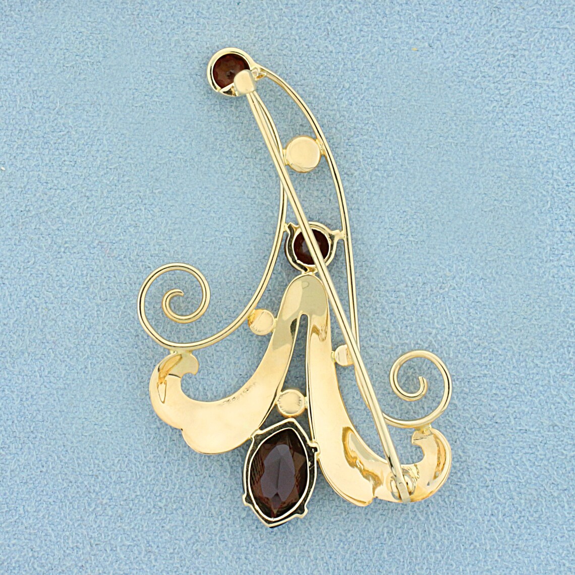 Vintage Garnet Pin in 14K Yellow Gold - Etsy