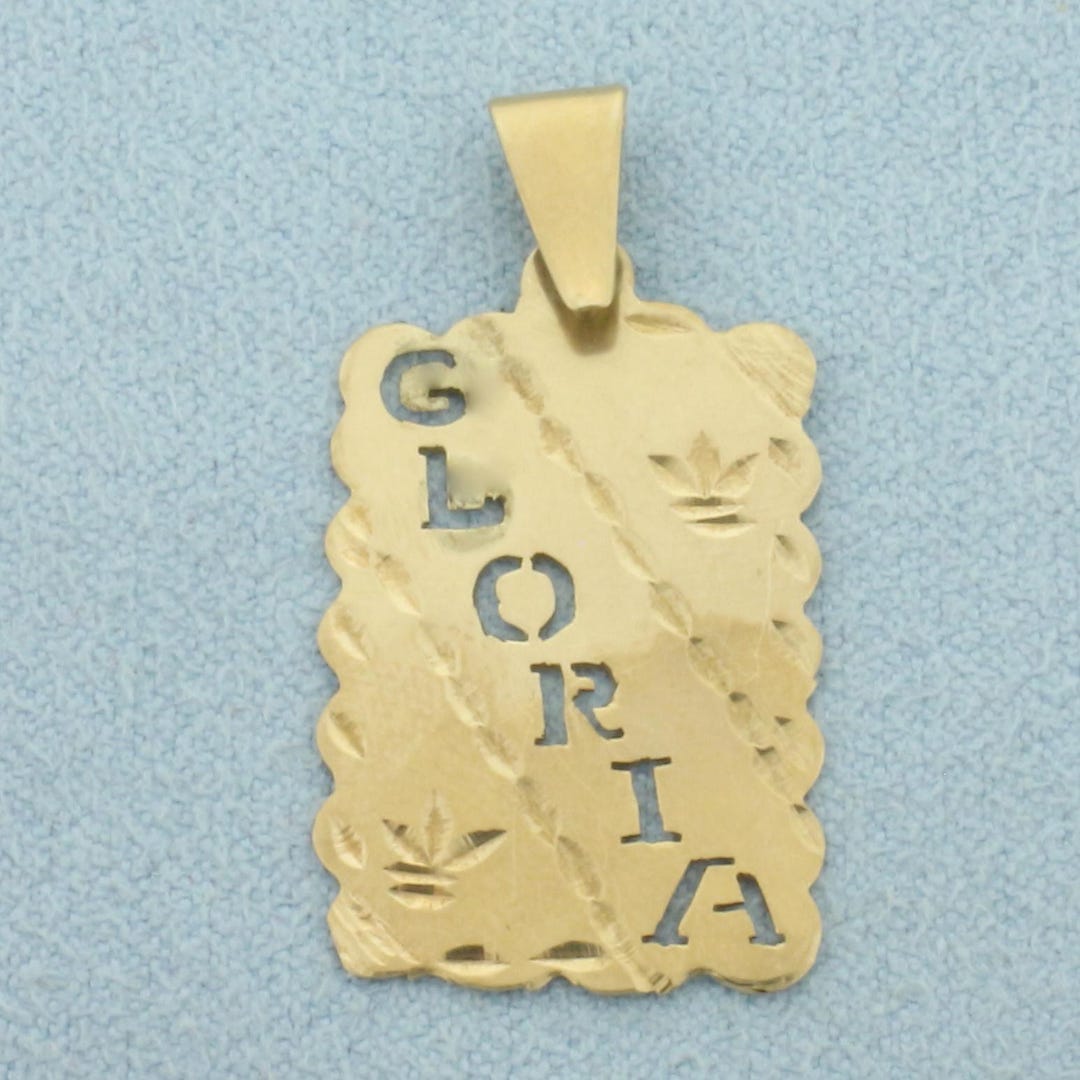 Gloria Cutout Pendant in 14k Yellow Gold - Etsy
