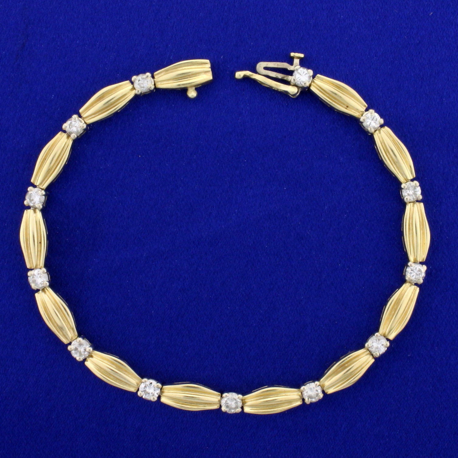 2ct TW Diamond Line Bracelet in 14K Yellow Gold | Etsy