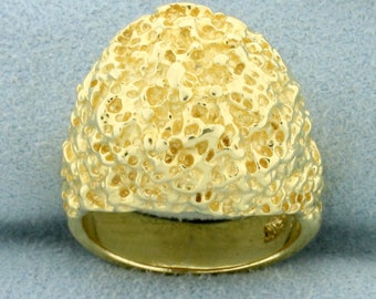 18k Gold Nugget Ring - Etsy