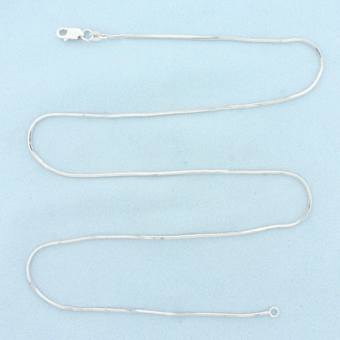 20 Inch Squared Snake Link Chain Necklace in 14k White Gold - Etsy