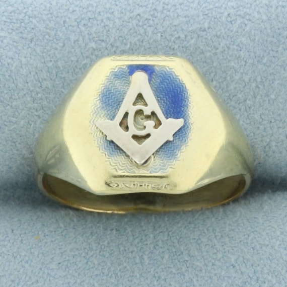 vintage masonic mens 14k - Gem