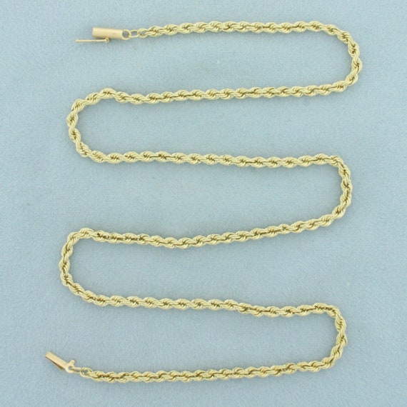 20 Inch Rope Link Chain Necklace in 14k Yellow Gold - Gem
