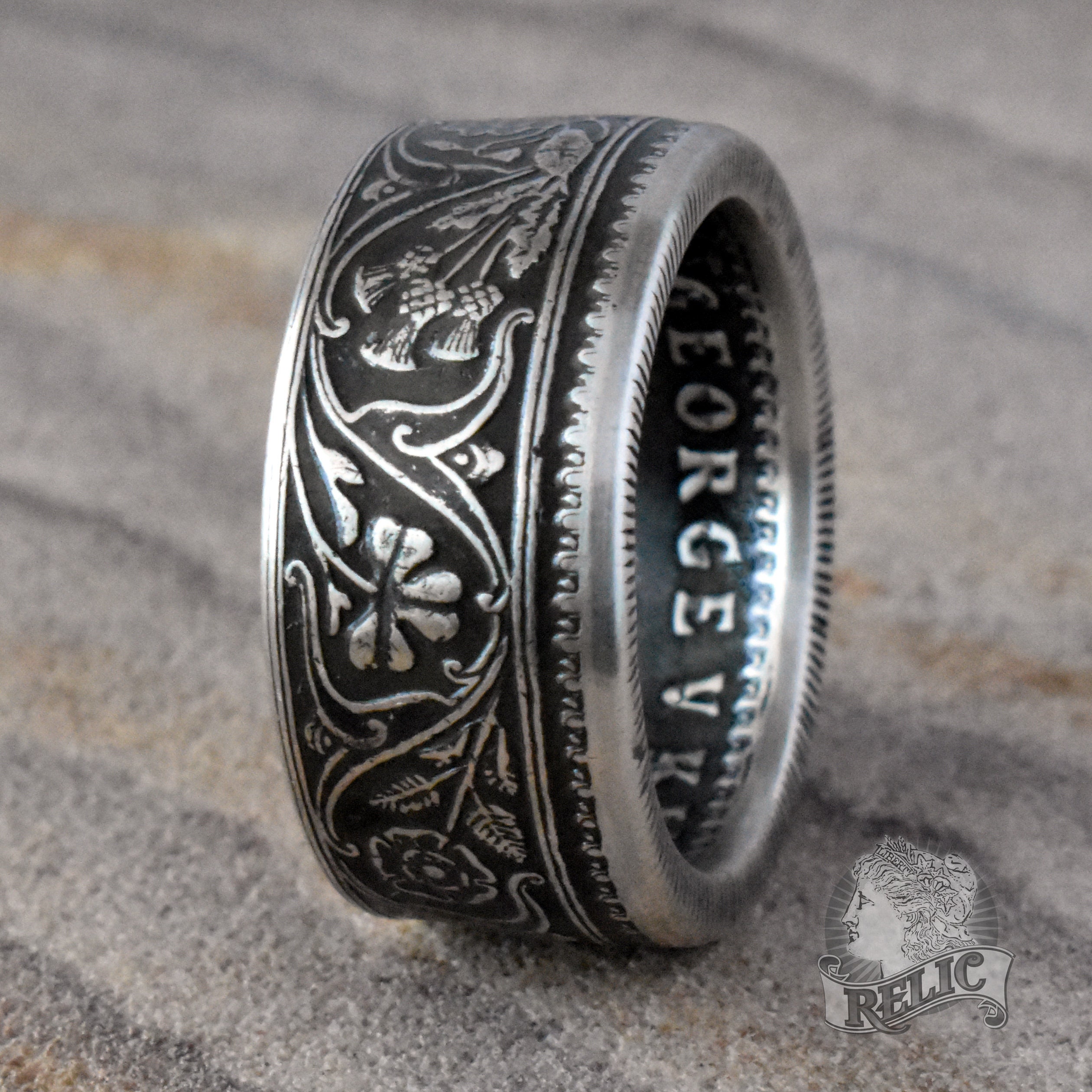 British-india Silver Rupee Coin Ring 91.7% Silver - Etsy