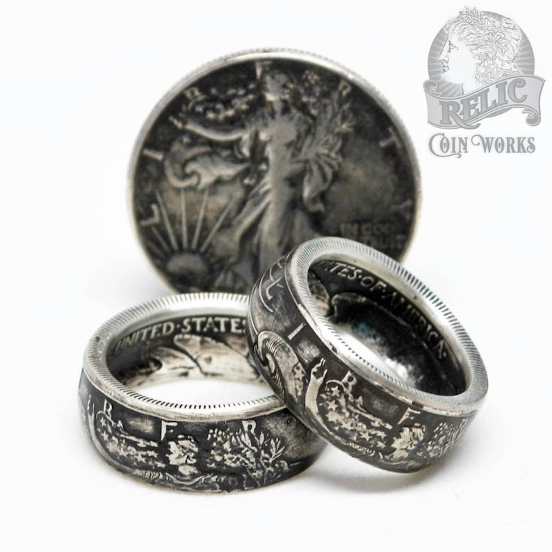Silver Walking Liberty Coin Ring - Etsy