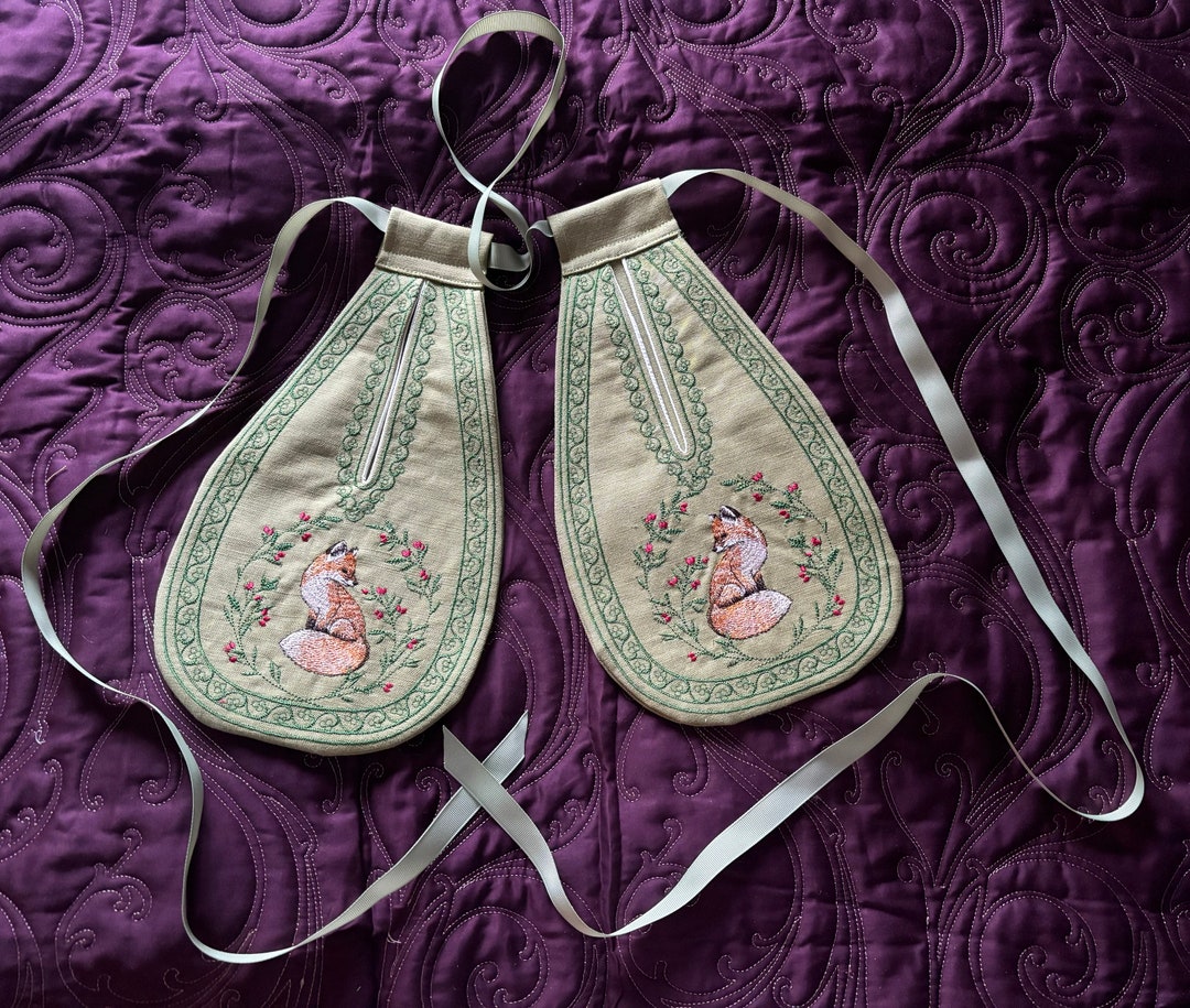 PAIR of 18th Century Style Pockets. Embroidered Georgian Forest ...
