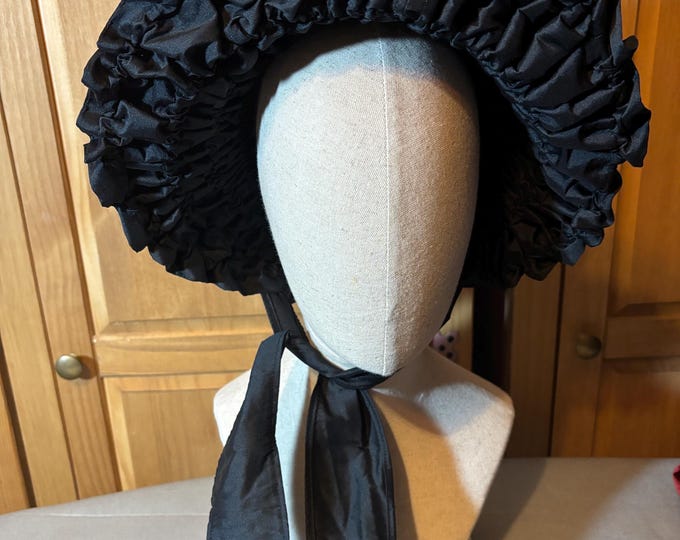 Regency Style Bonnet, Jane Austen Bonnet, Ruched Bonnet, Pride ...