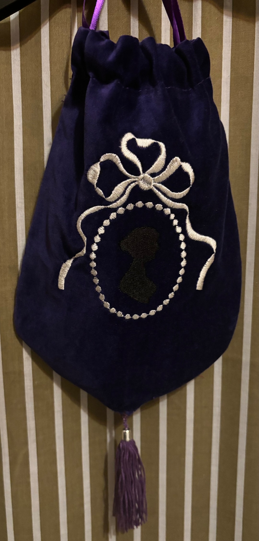 Jane Austen Regency Style Reticule in Purple Velvet With - Etsy