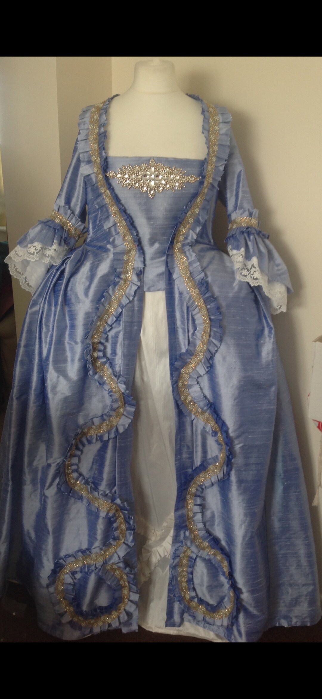 Ladies Rococo Sack Back Evening Gown. Georgian Robe a La Francaise Ball ...
