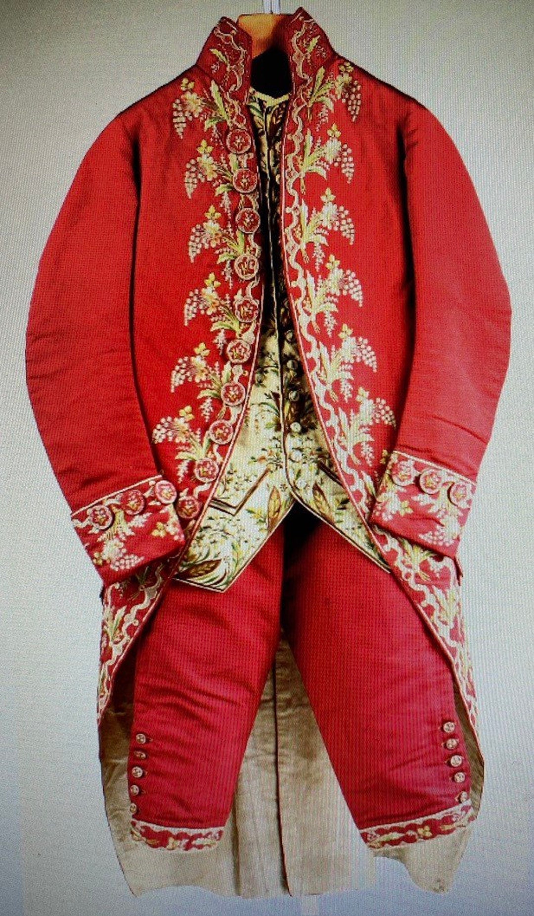18th Century Fully Embroidered 3 Piece Suit. Red Georgian Suit - Etsy ...