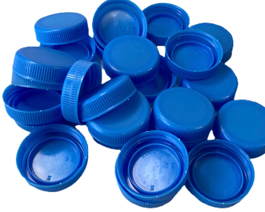 15 Light Blue Plastic Bottle Caps Lids Tops for Craft or Art Projects ...