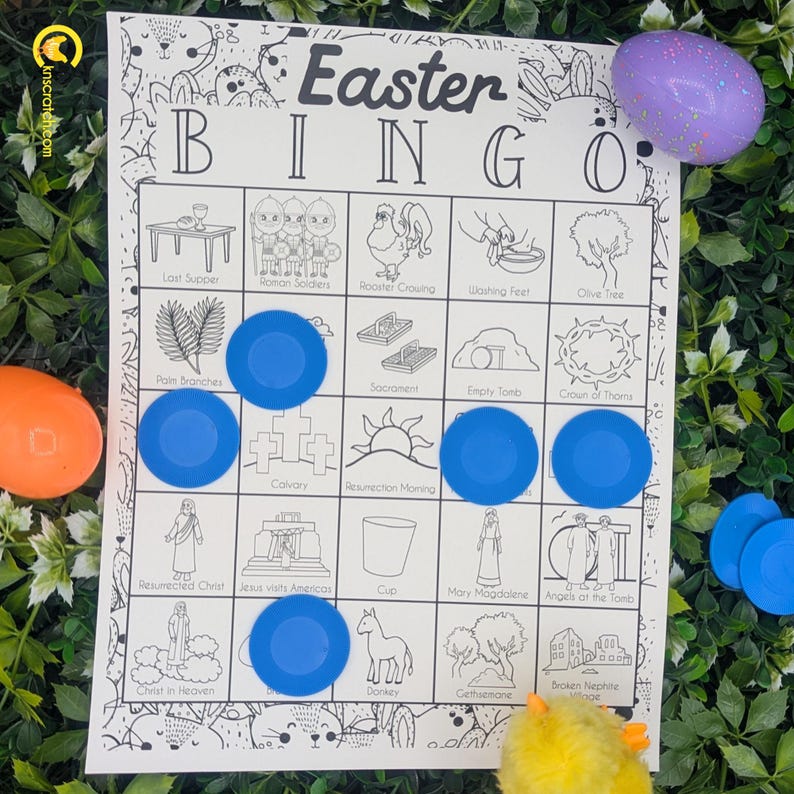 LDS Easter Bingo Printable Instant Download, Christ-centered Black ...