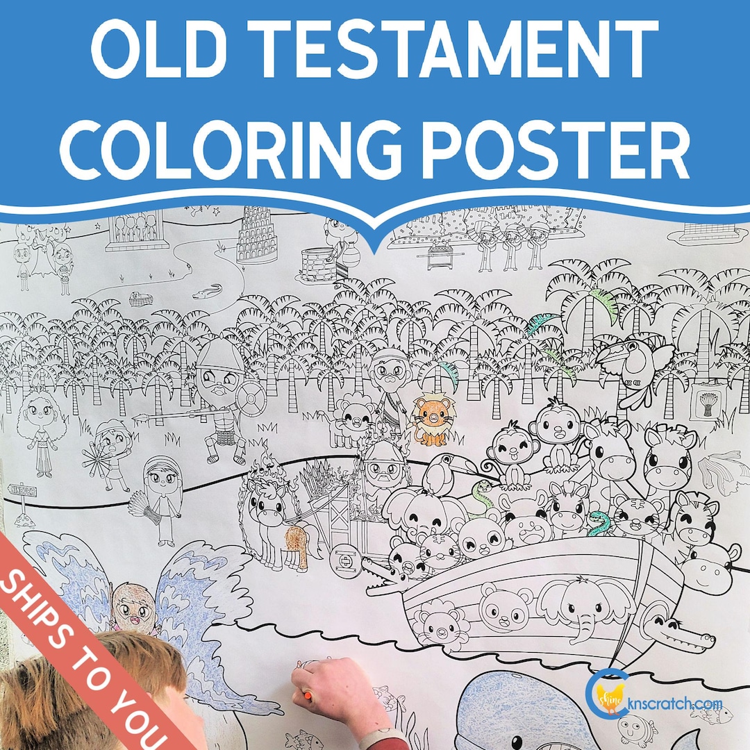 Old Testament Coloring Poster | Large Scripture Coloring Poster for ...