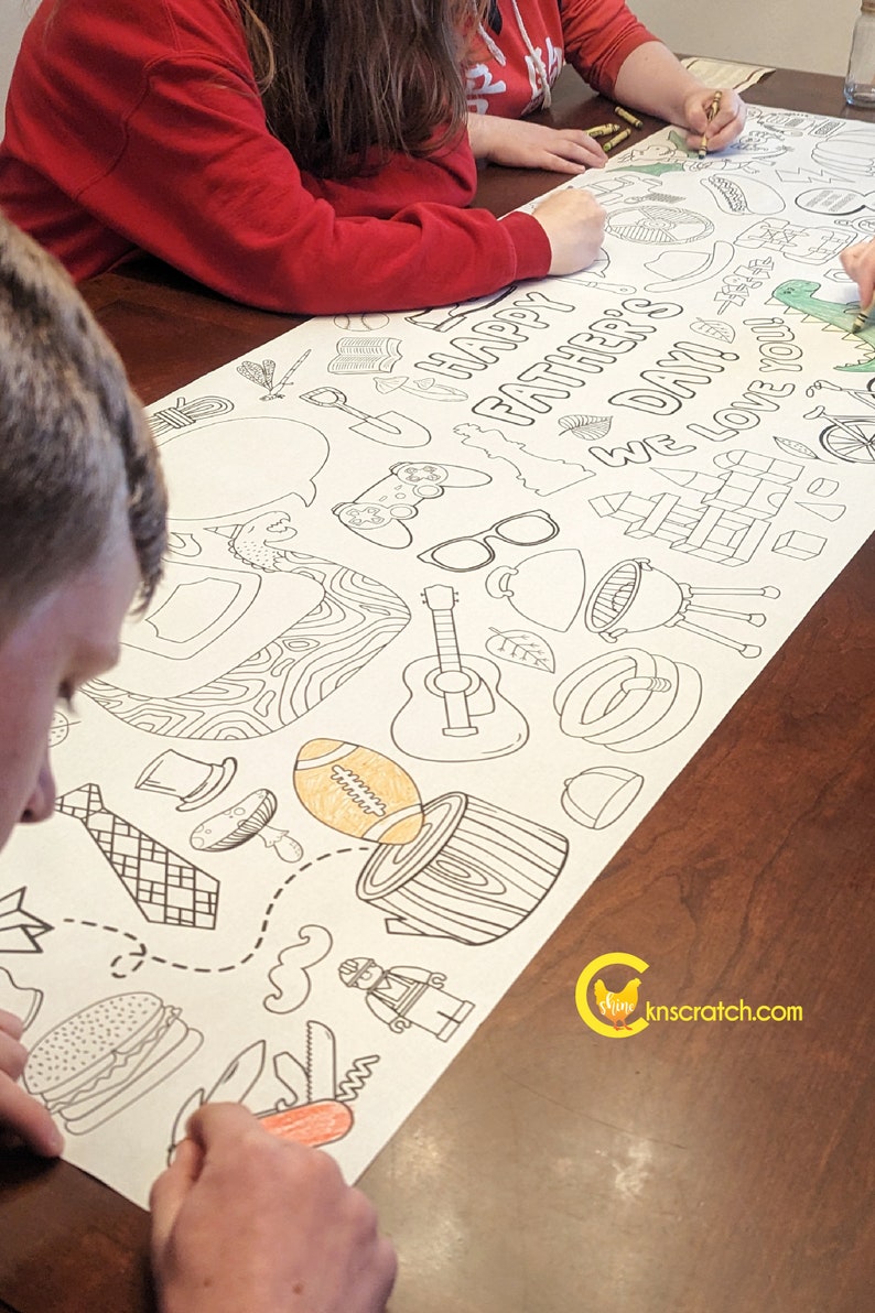 Happy Father's Day Giant Coloring Poster for Kids to Celebrate Their ...