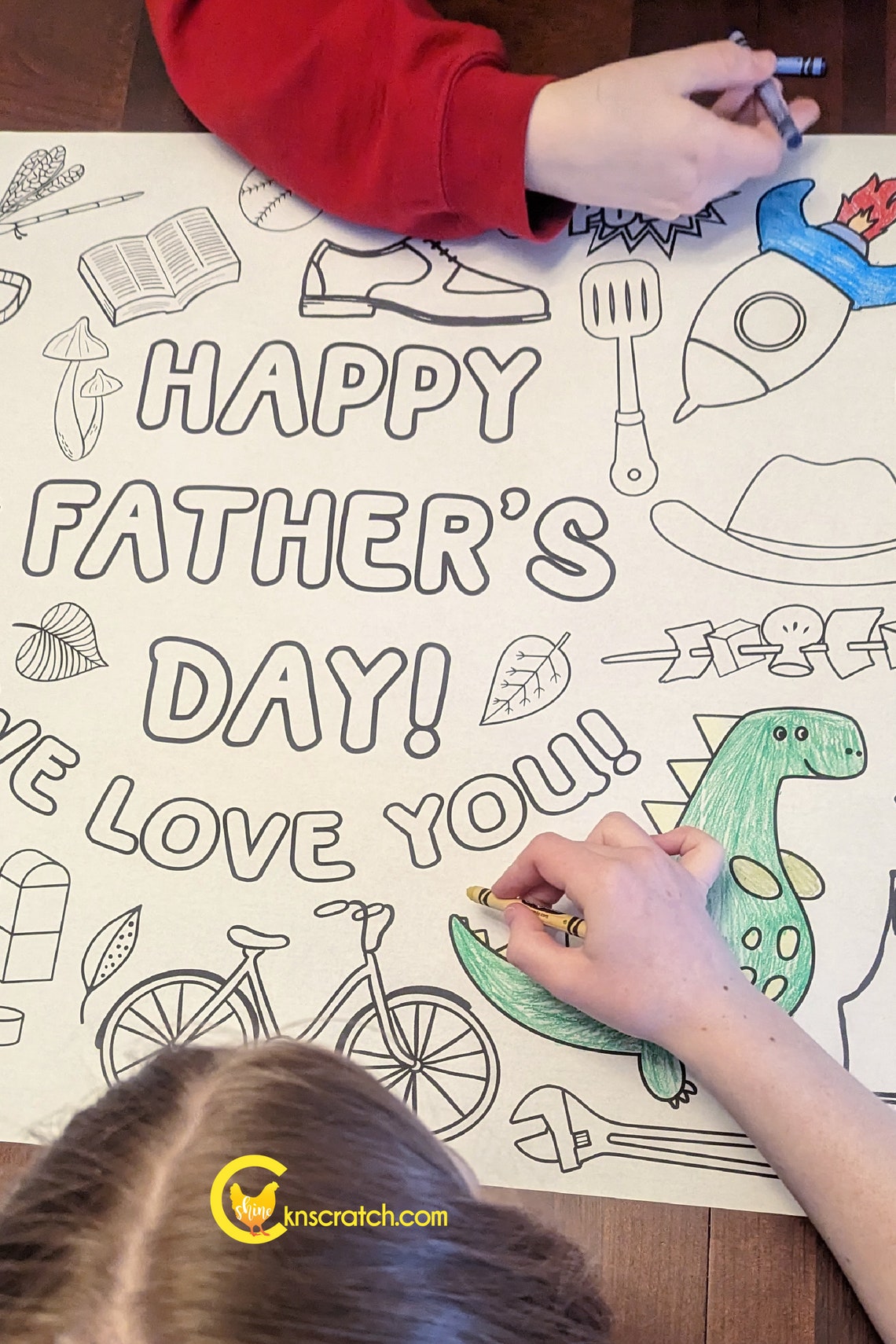 Happy Father's Day Giant Coloring Poster for Kids to Celebrate Their ...