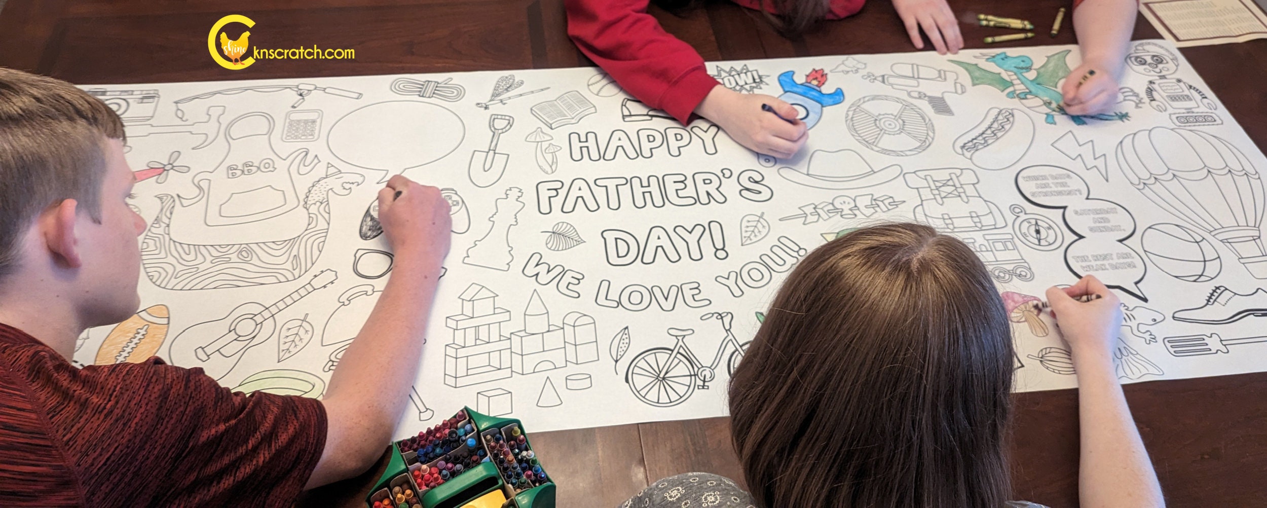 Happy Father's Day Giant Coloring Poster for Kids to Celebrate Their ...