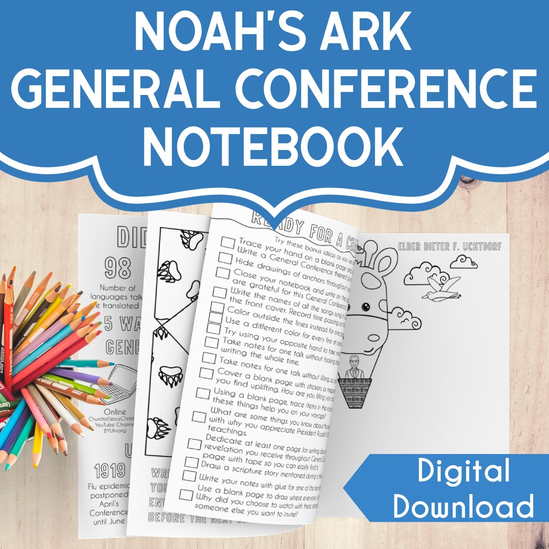 LDS General Conference Notebook: Noah's Ark Theme, Latter-day Saints ...