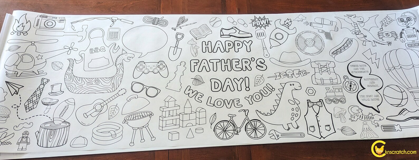 Happy Father's Day Giant Coloring Poster for Kids to Celebrate Their ...