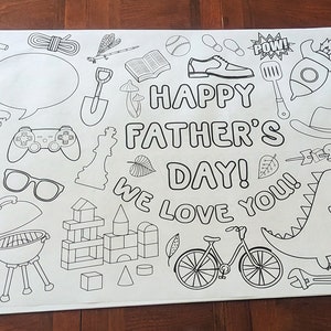Happy Father's Day Giant Coloring Poster for Kids to Celebrate Their ...