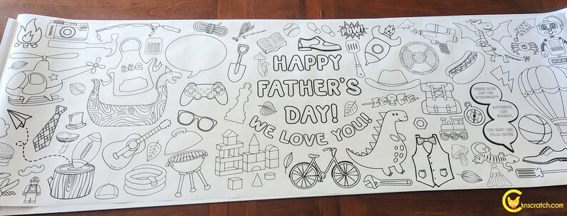 Happy Father's Day Giant Coloring Poster for Kids to Celebrate Their ...