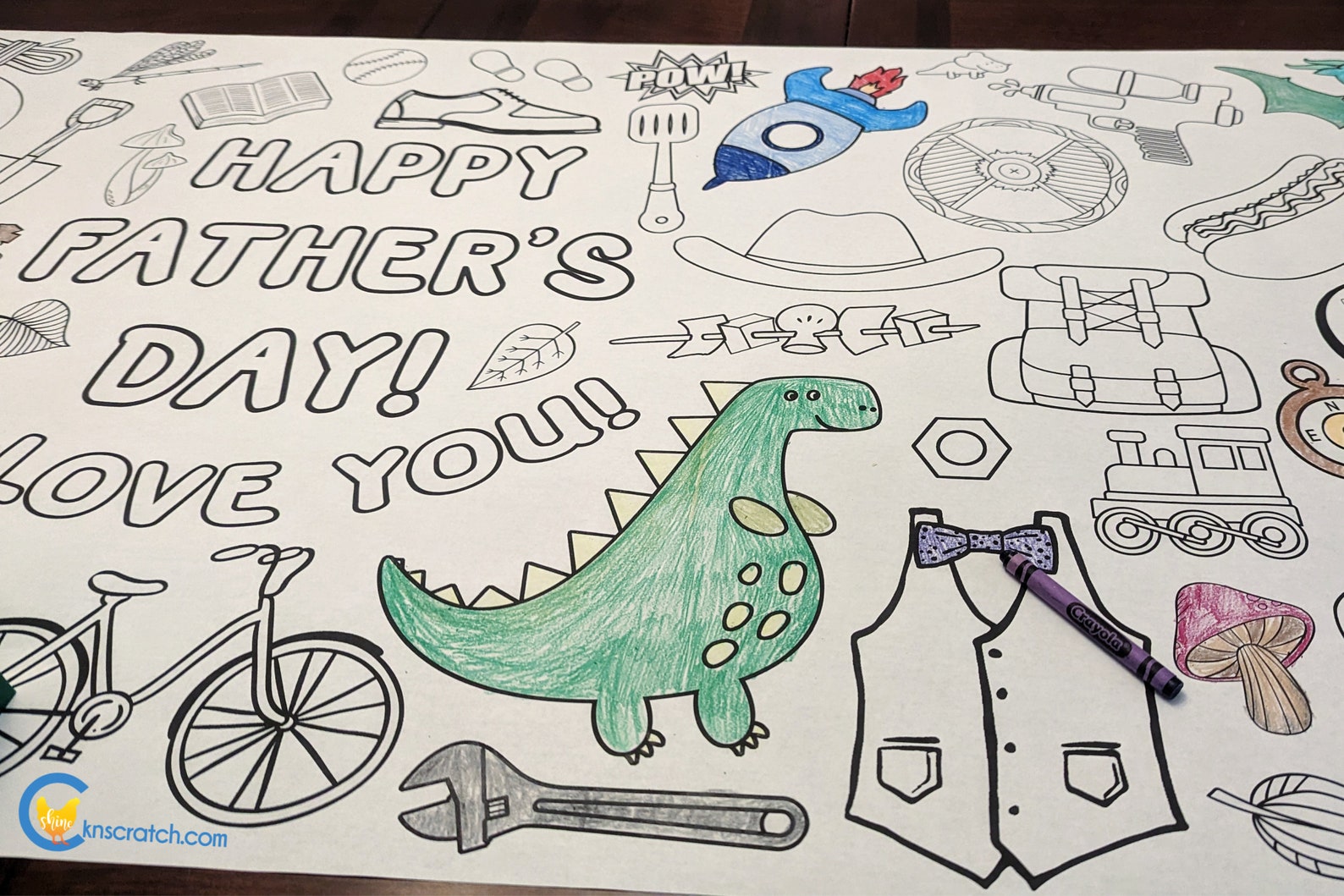 Happy Father's Day Giant Coloring Poster for Kids to Celebrate Their ...