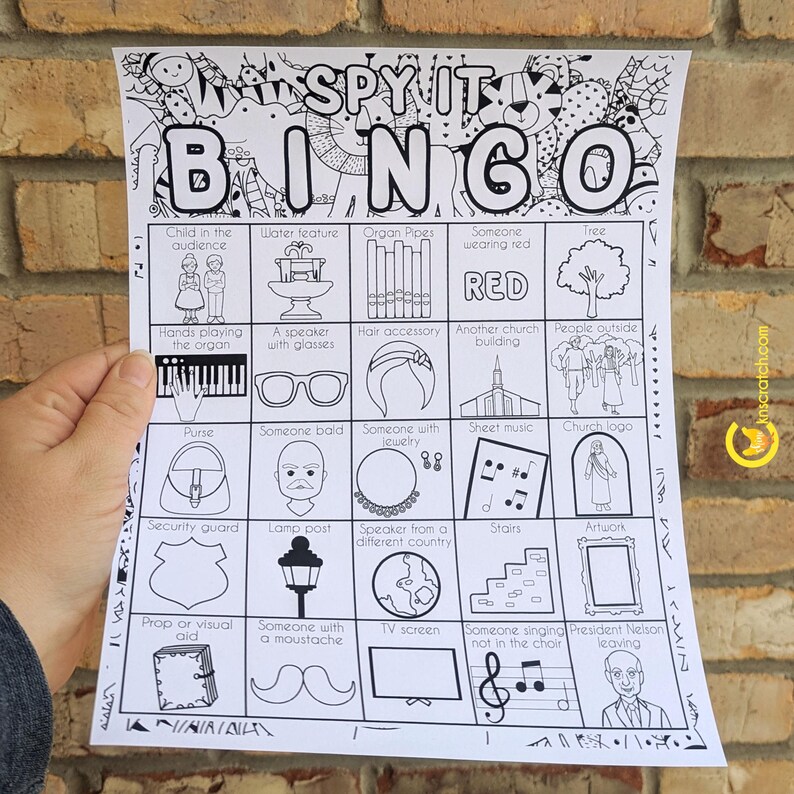 Spy It LDS General Conference Bingo Game for Kids (latter-day Saints ...