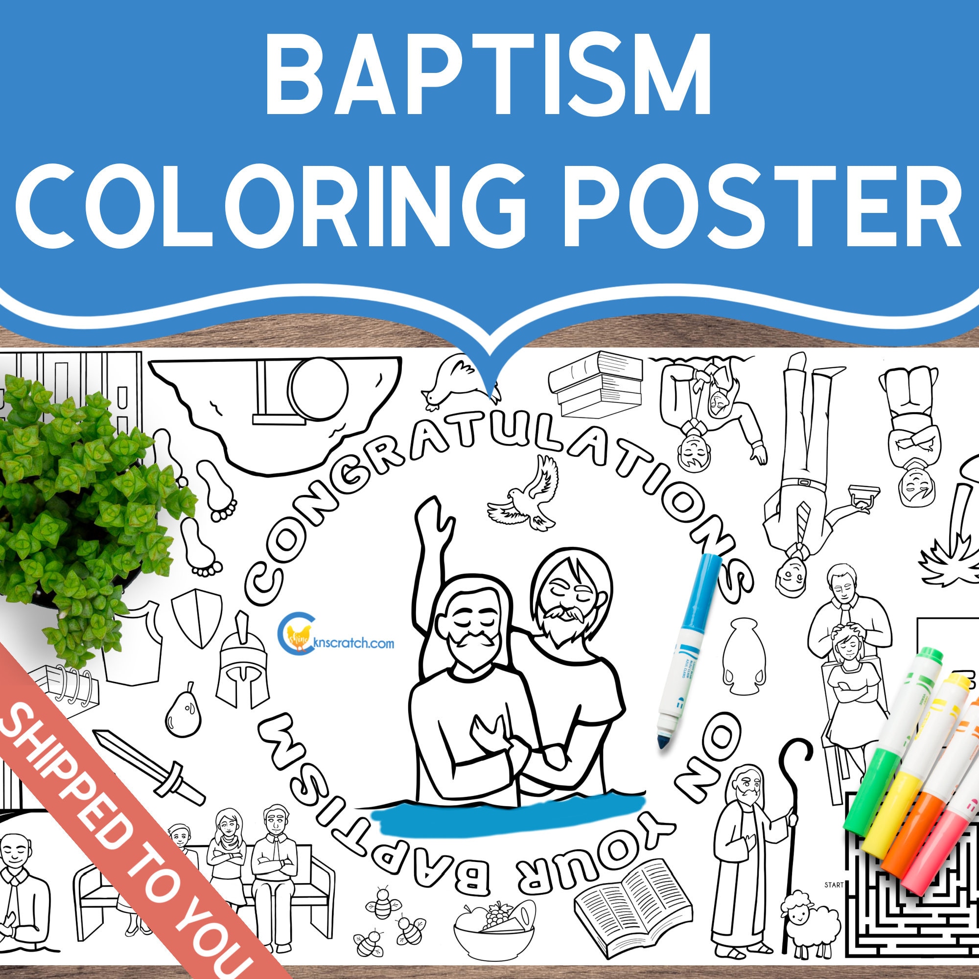 Latter-day Saint LDS Baptism Coloring Poster to Congratulate - Etsy