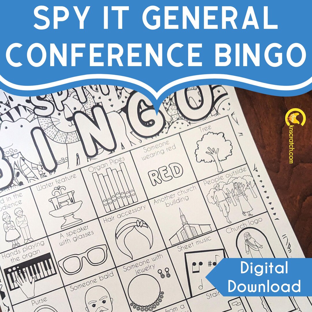 Spy It LDS General Conference Bingo Game for Kids (latter-day Saints ...
