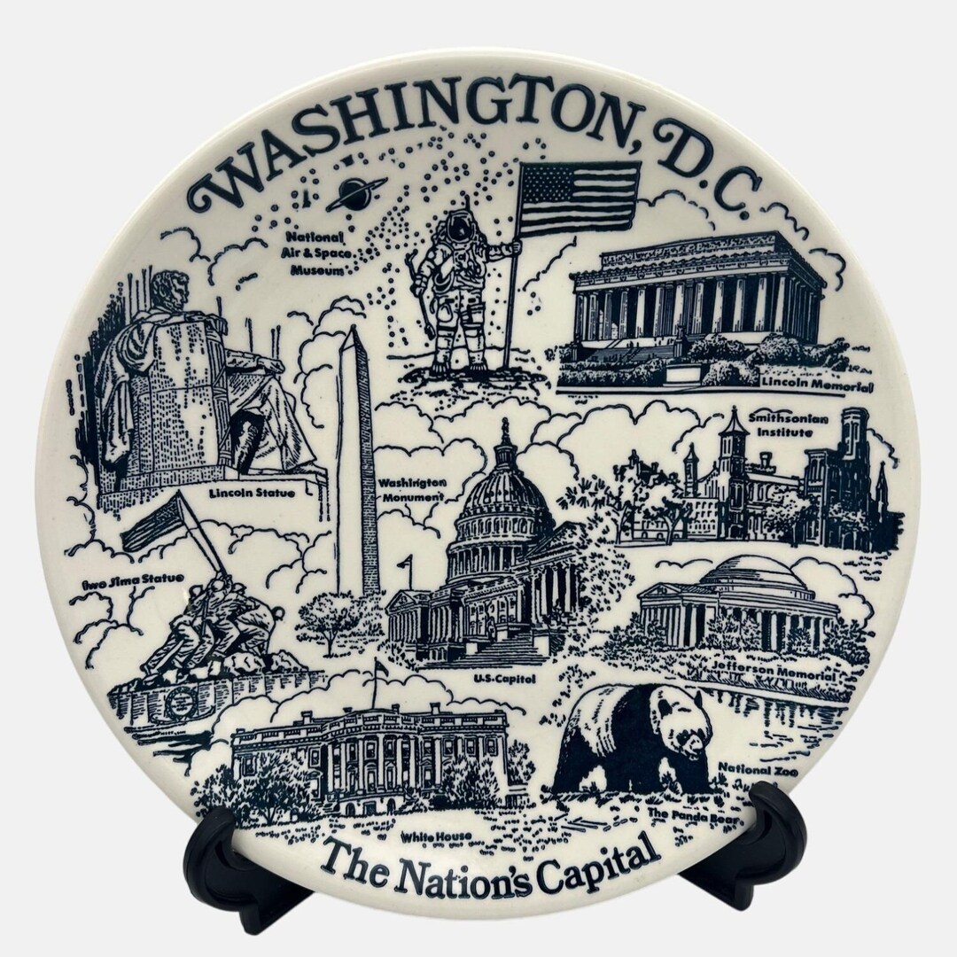 Washington D.C. Souvenir Collectible Plate Smile Industries Historic ...