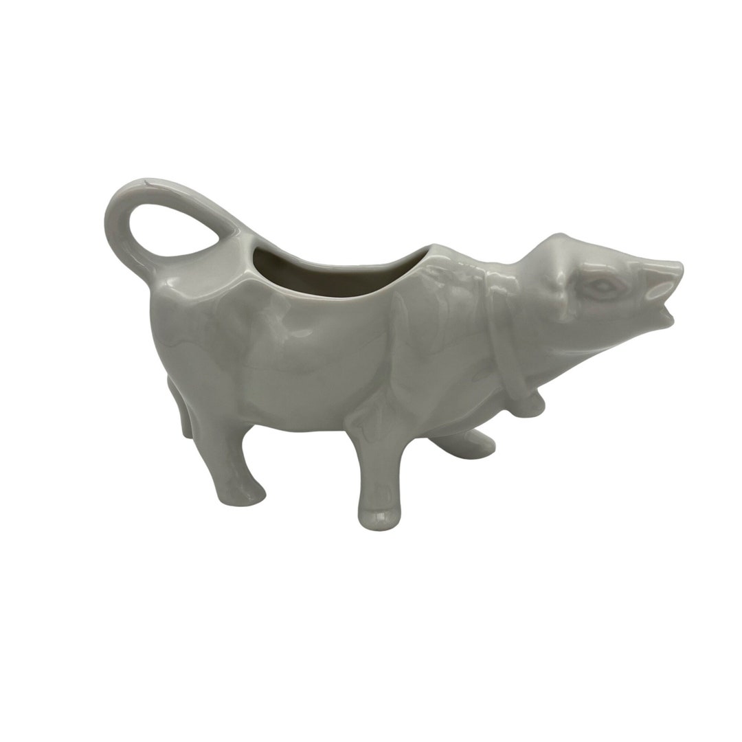 Vintage Ceramic Cow Creamer White Unmarked 3.75 Tall - Etsy