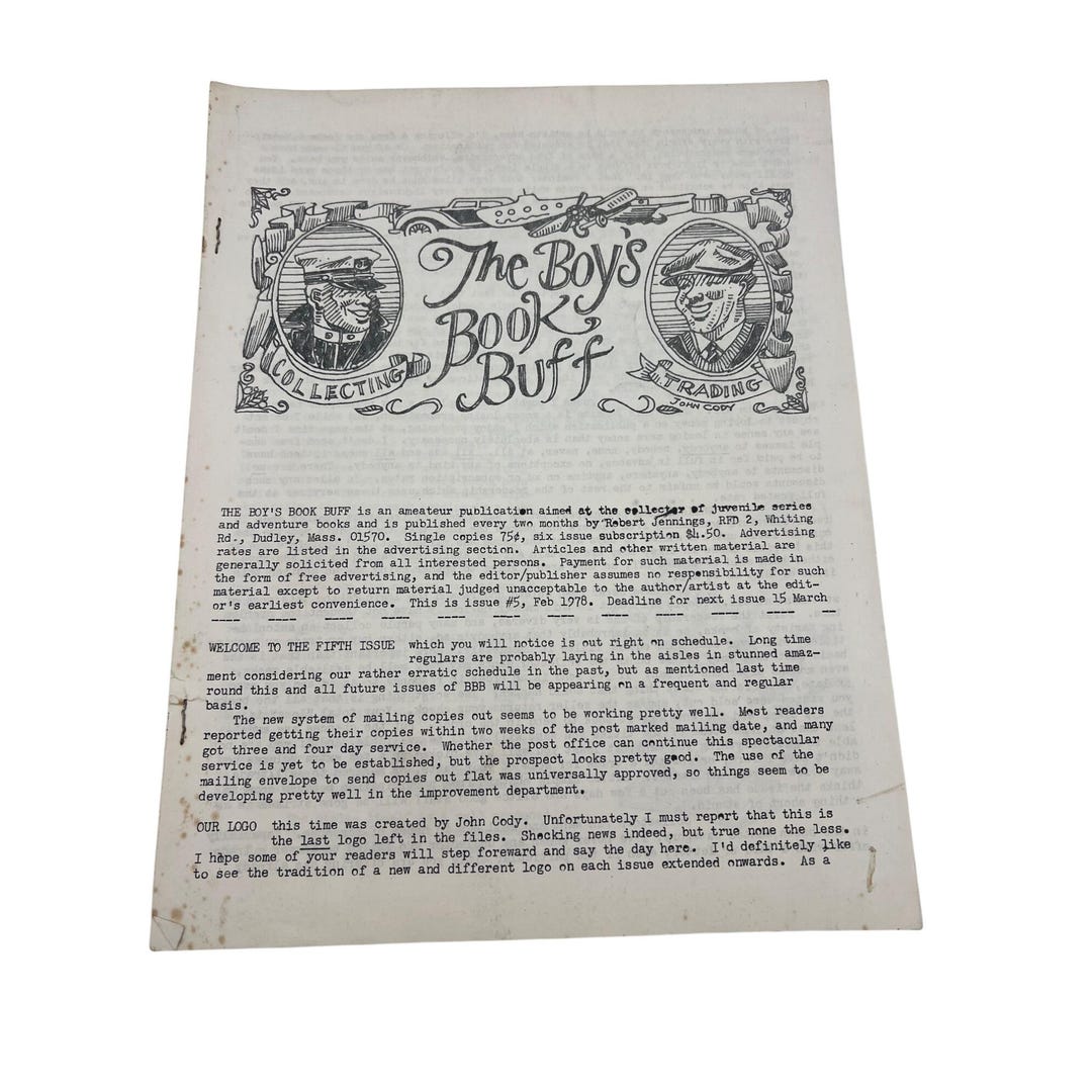 Boys' Book Buff Zine: Feb 1978 Collector's Edition - Etsy