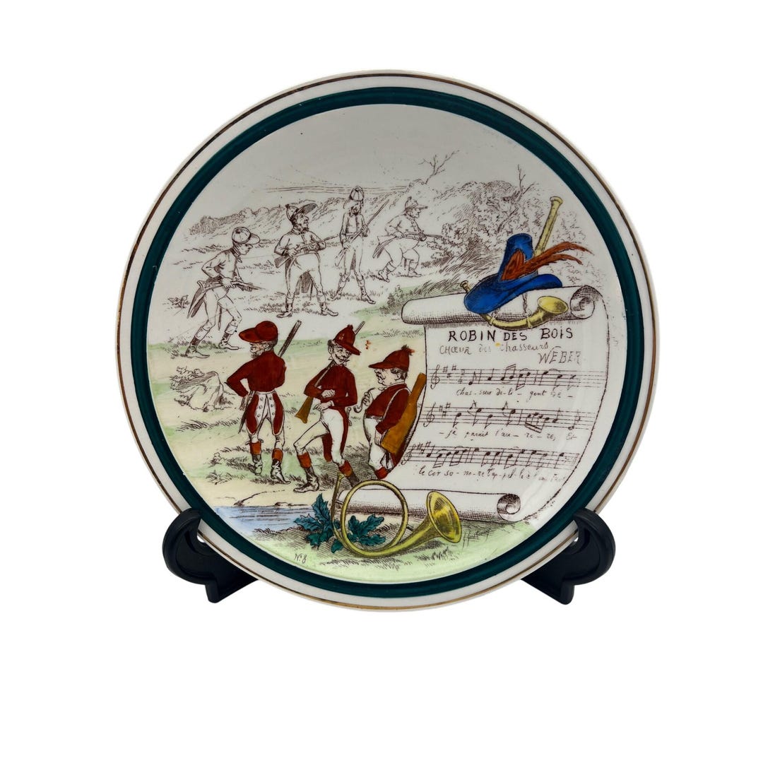Antique Creil Montereau Plate: French Transferware, Robin Des Bois C ...