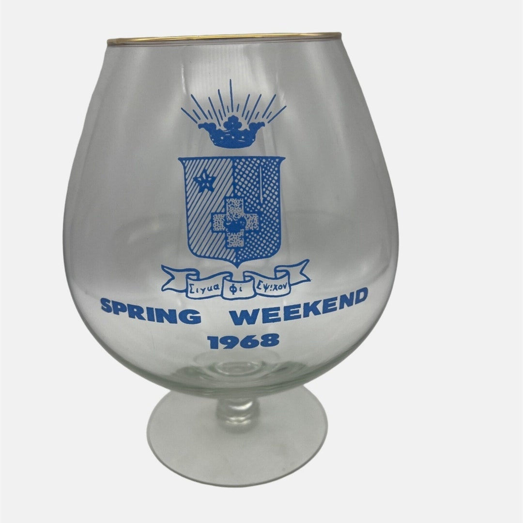 1968 Sigma Phi Epsilon Oversize Snifter Glass Fraternity Spring Weekend ...