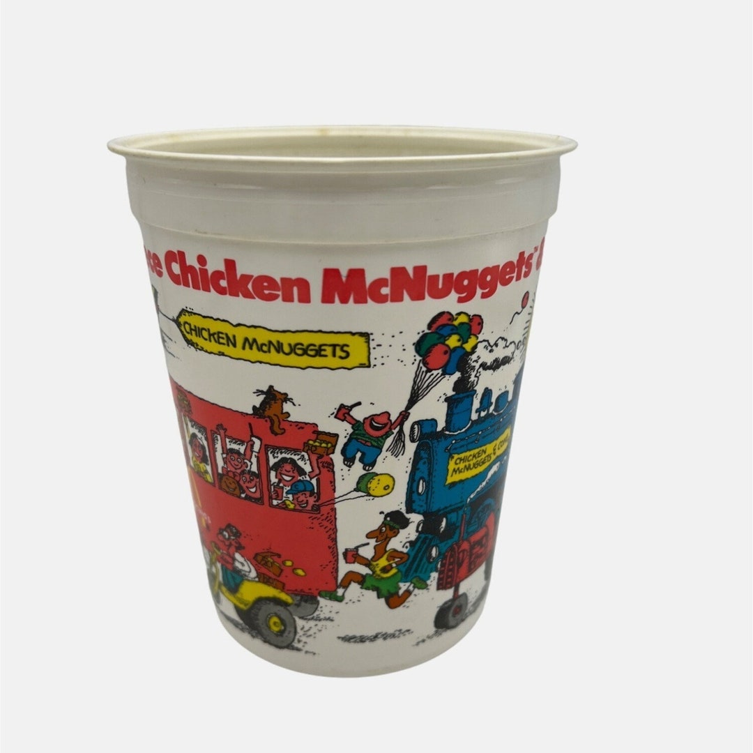 1983 Mcdonalds Chicken Mcnuggets & Coke Plastic Drinking Cup Coca Cola ...