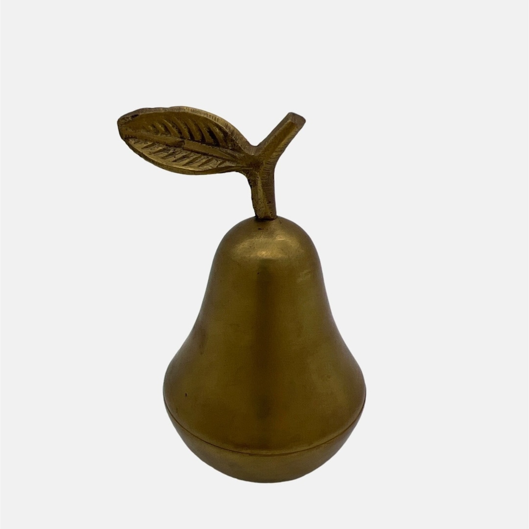 Vintage Brass Pear Shaped Trinket Box 4 Tall Screw Top - Etsy