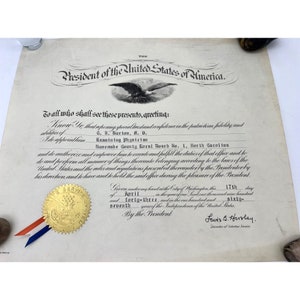 4 Vintage Selective Service System Certificates of Service Harry Truman ...