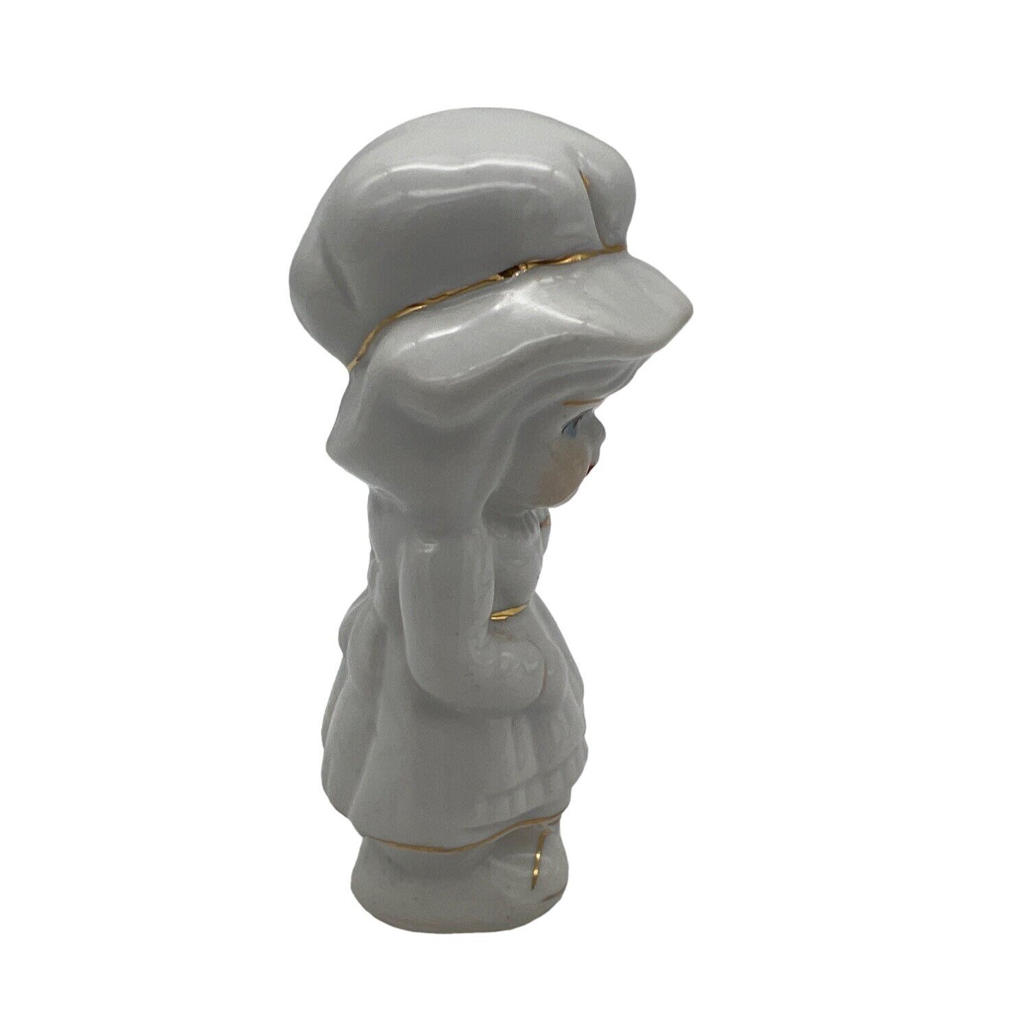 Little Girl Figurine Bonnet Bread Basket 4.5 White Gold - Etsy