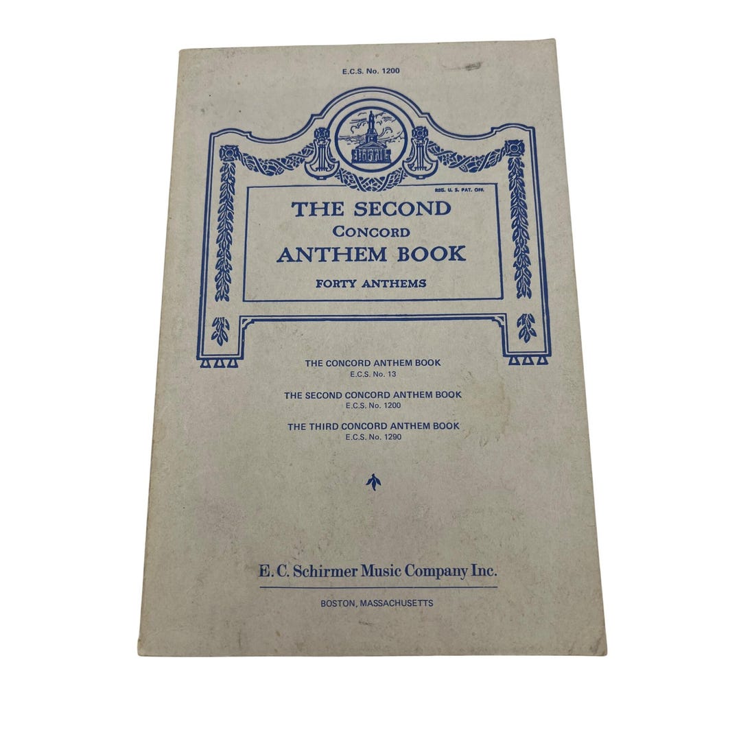 1963 the Second Concord Anthem Book 40 Sacred Anthems Religious Music ...