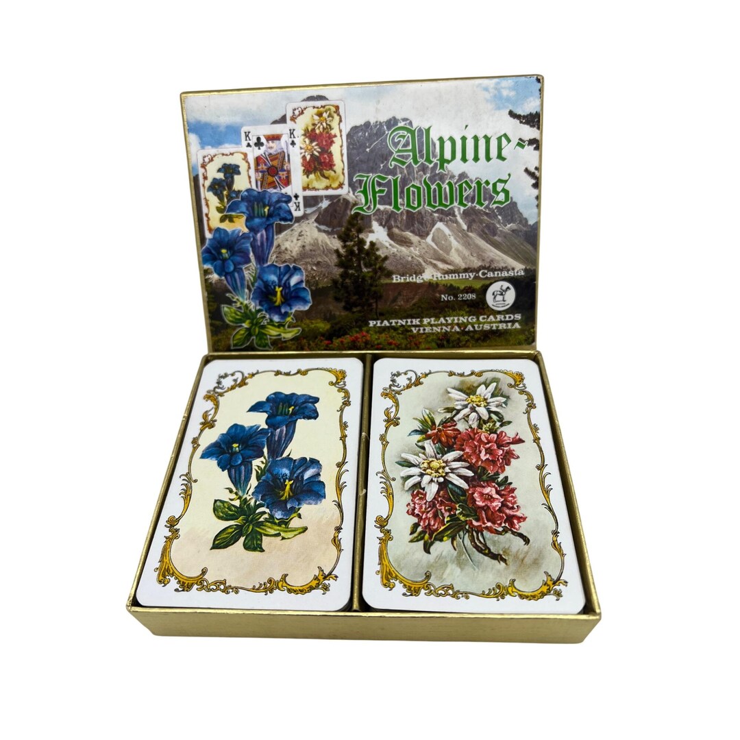 Vintage Alpine Flowers Piatnik Playing Cards Set Vienna Austria Bridge Rummy - Etsy