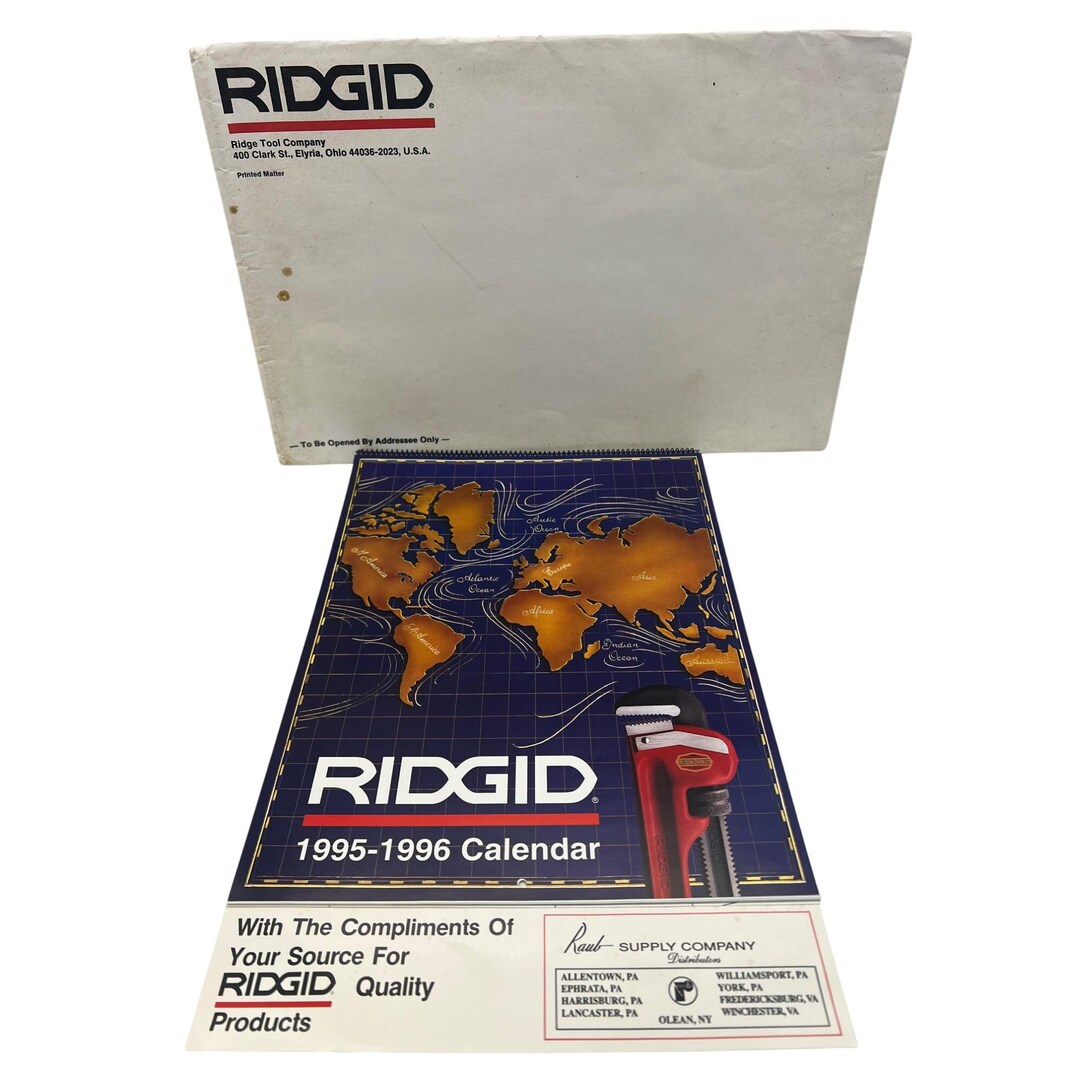 1995-1996 Ridgid Swimsuit Calendar Pin-up Girls Compliments of Raub ...