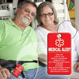 Multi Pack Medical Alert Tag-medical ID Tag-customized Engraved Info ...