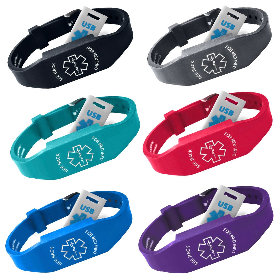 Medical Alert Bracelet - 2 GB Medical Information Storage - Medical ID ...