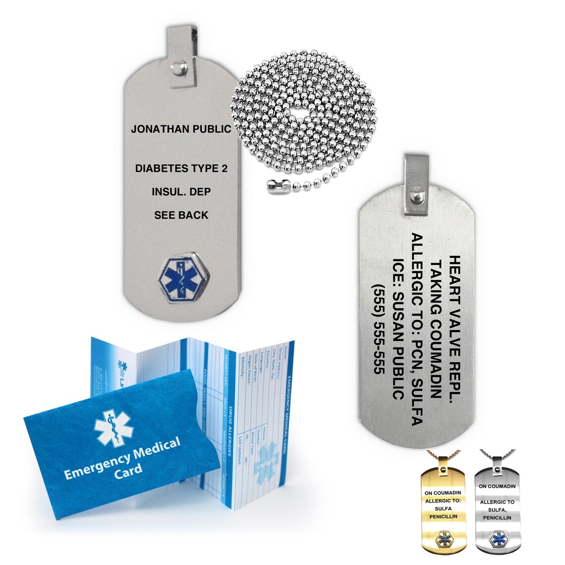 Medical Alert ID Dog Tag Pendant-dog Tag ID Necklace-medical - Etsy
