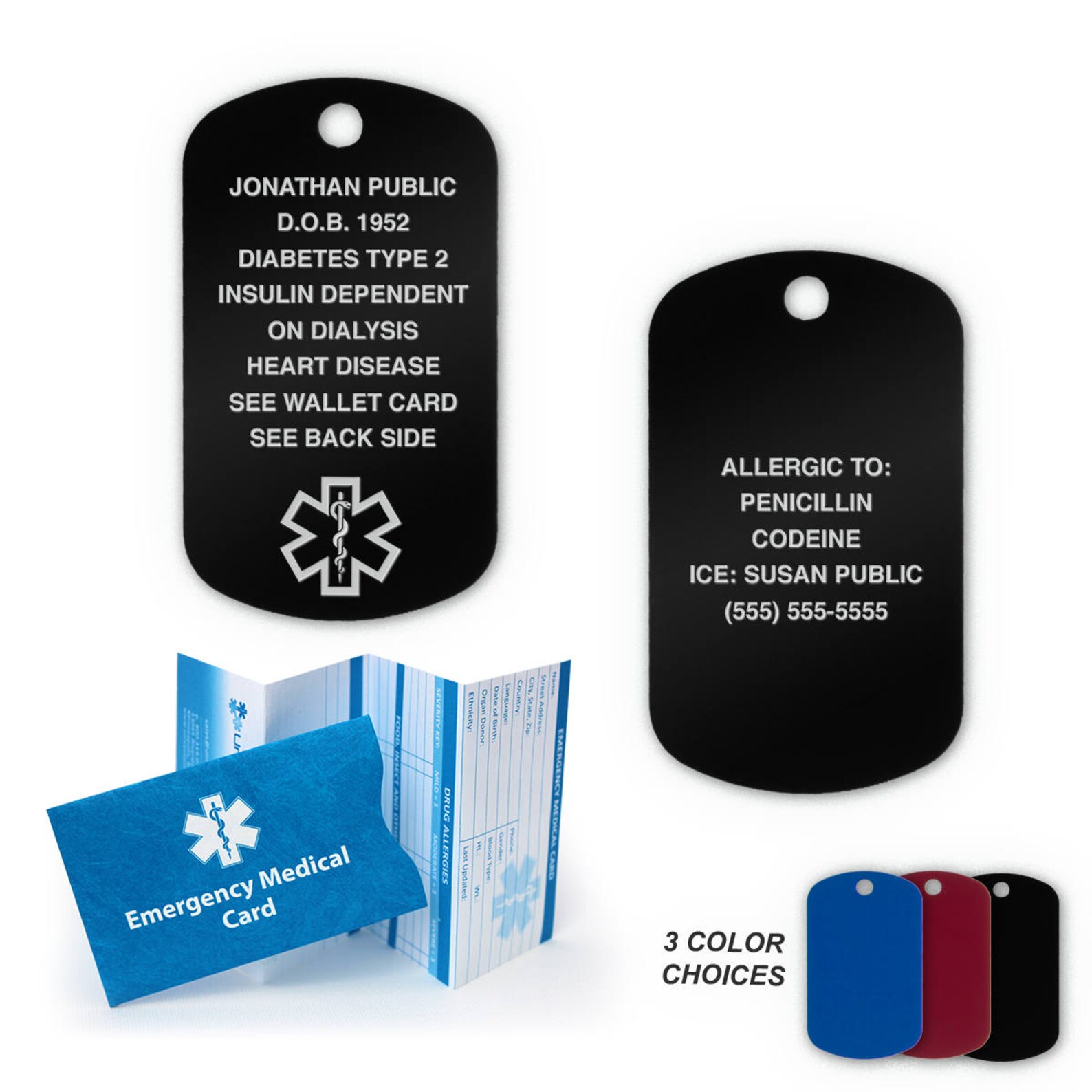 Medical Alert Dog Tag Anodized Aluminum. Includes Custom - Etsy