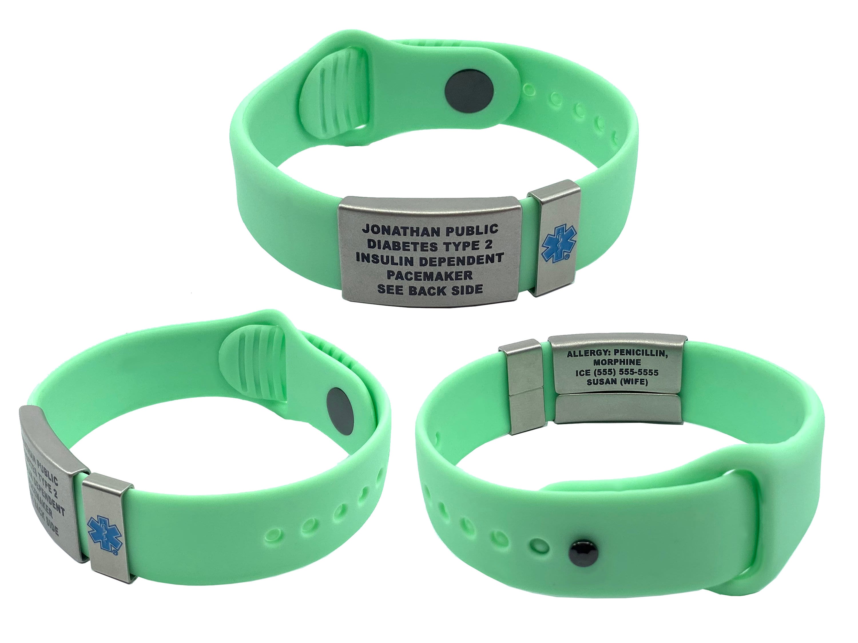 Custom Engraved Medical Alert ID Bracelet, Waterproof Silicone - Etsy