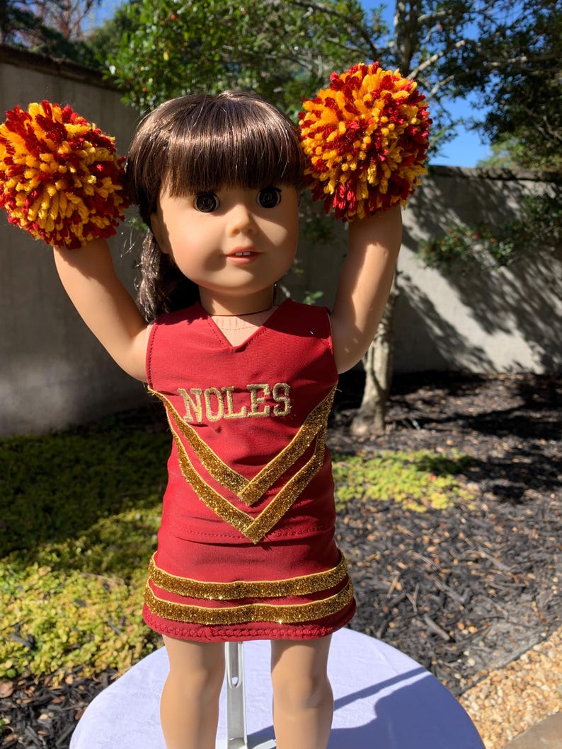 FSU Cheer Outfit for Your American Girl or 18 Doll. Pom Poms Included ...