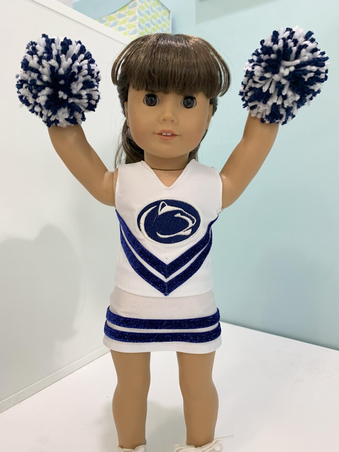 Penn State Cheer Outfit for Your American Girl or 18 Doll. Matching Pom ...