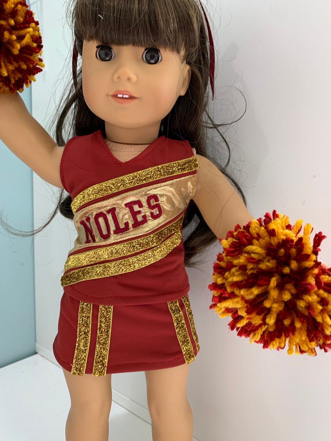 FSU Cheer Oufit for American Girl and 18 Dolls. Pom Pom Included. noles ...